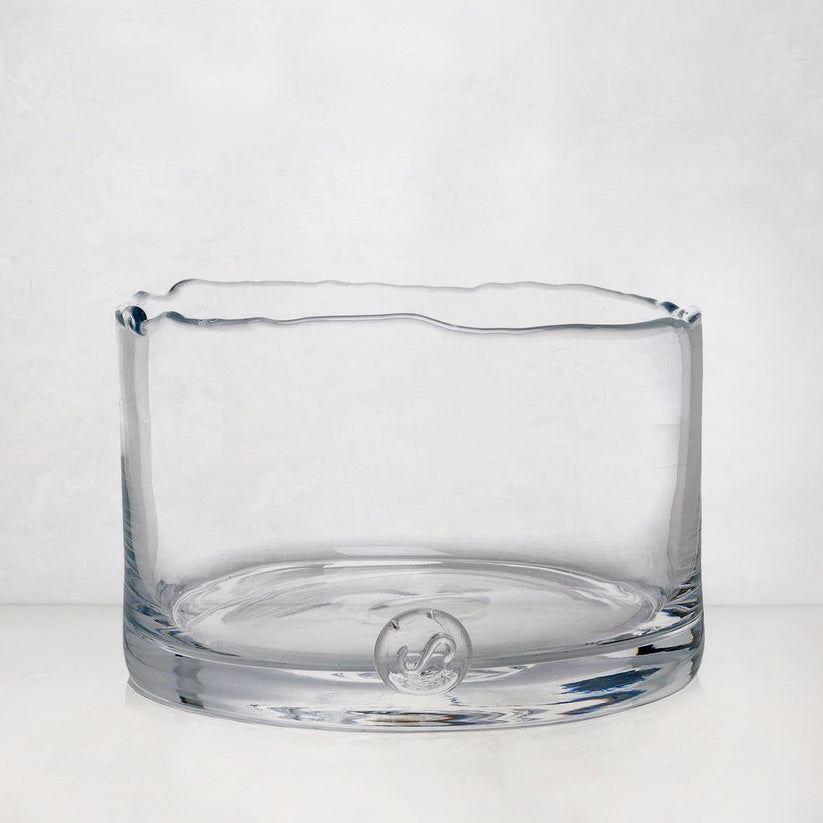 Bob Scissor-Cut Glass Low Bowl - Hudson Grace