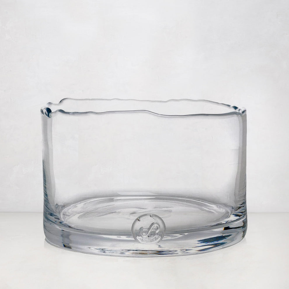 Bob Scissor-Cut Glass Low Bowl - Hudson Grace
