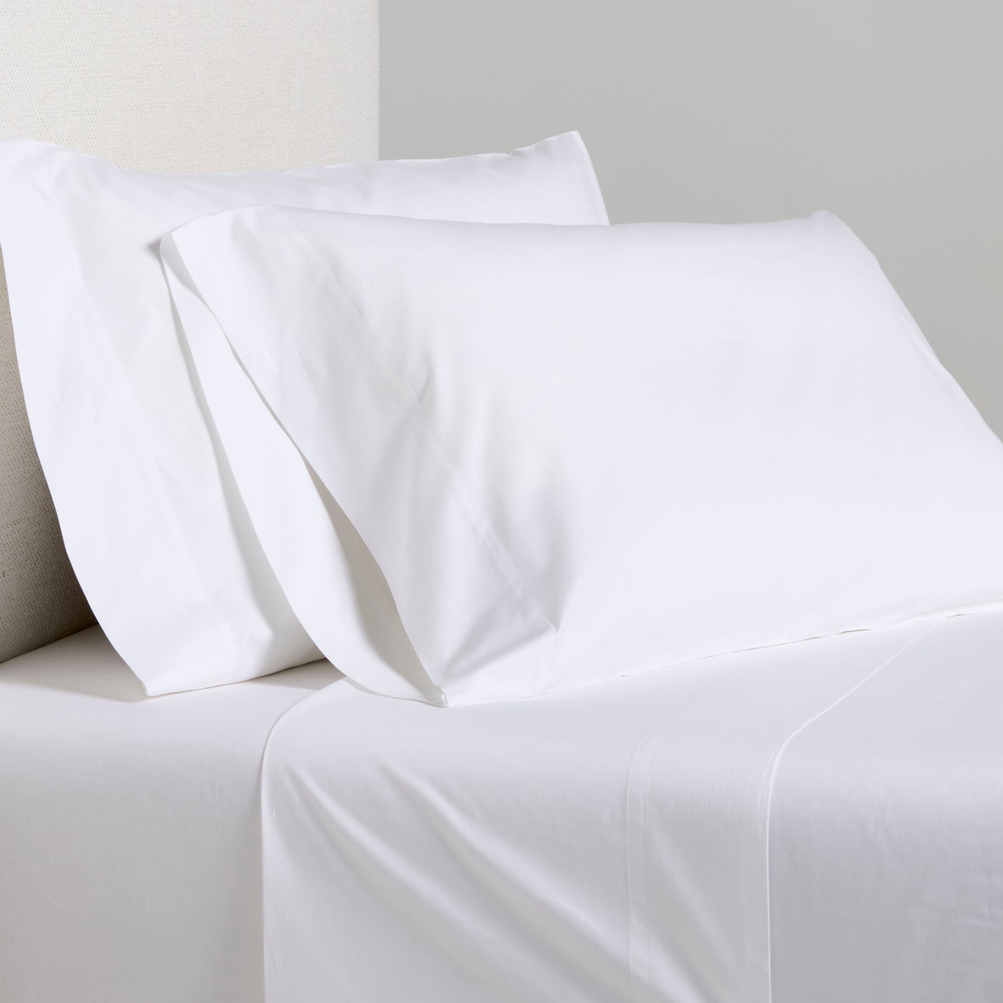 White Italian Percale Sheet Set - Hudson Grace