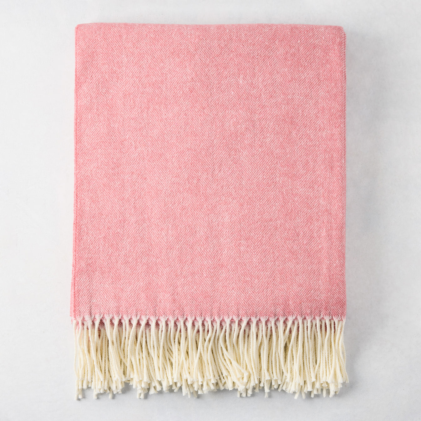 Berry Sorbet Pink Italian Herringbone Throw Blanket - Hudson Grace