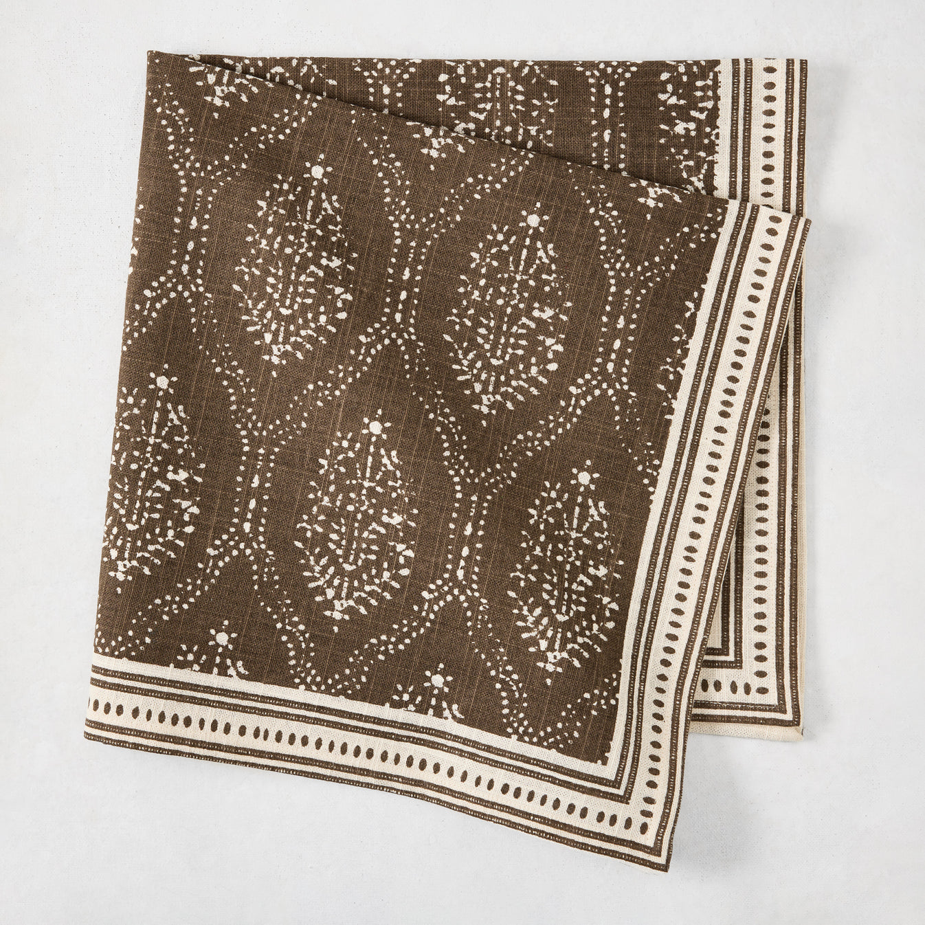 Peter Dunham + Hudson Grace Jaali Chocolate Brown Printed Napkin ...