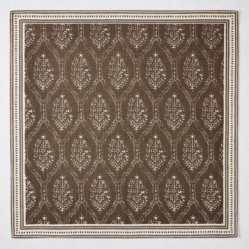 Peter Dunham + Hudson Grace Jaali Chocolate Brown Printed Napkin ...