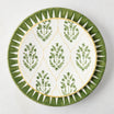 Peter Dunham + Hudson Grace Olive Green Hand-Painted Sunburst Dinner P ...