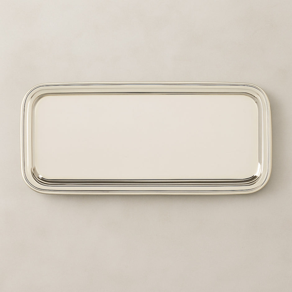 Bar Trays: Vintage Silver, Rattan & Wood Bar Trays - Hudson Grace