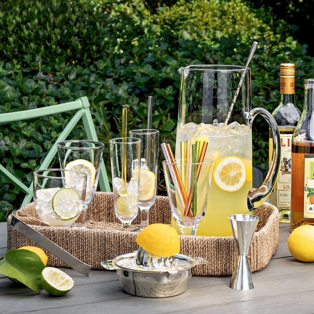 Bar Trays: Vintage Silver, Rattan & Wood Bar Trays - Hudson Grace