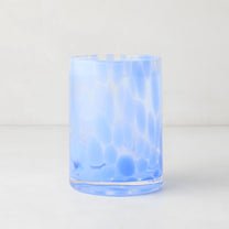 Light Blue Spotted Double Old Fashioned Glass - Hudson Grace
