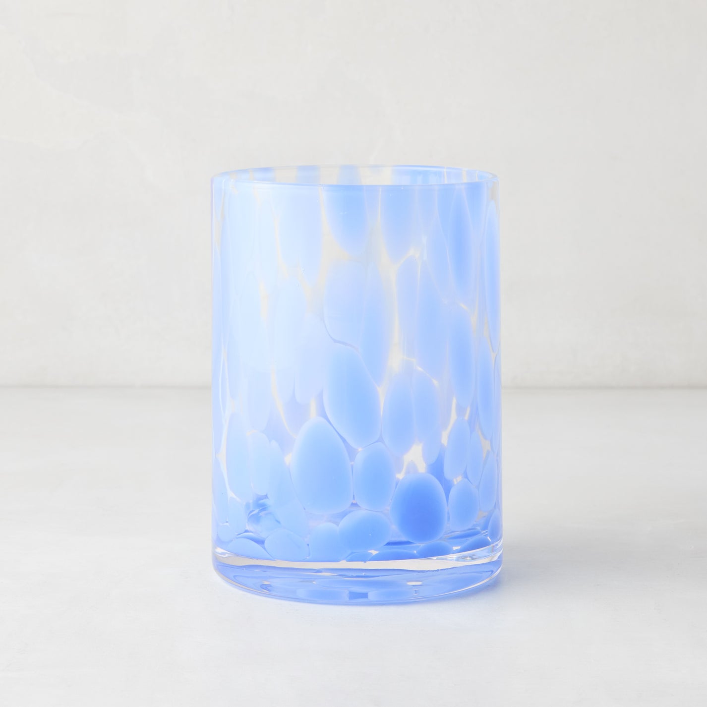 Light Blue Spotted Double Old Fashioned Glass - Hudson Grace