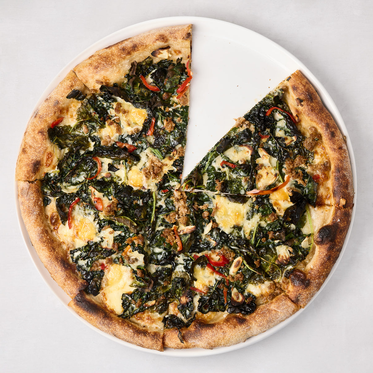 White Ceramic Round Pizza Serving Platter - Hudson Grace