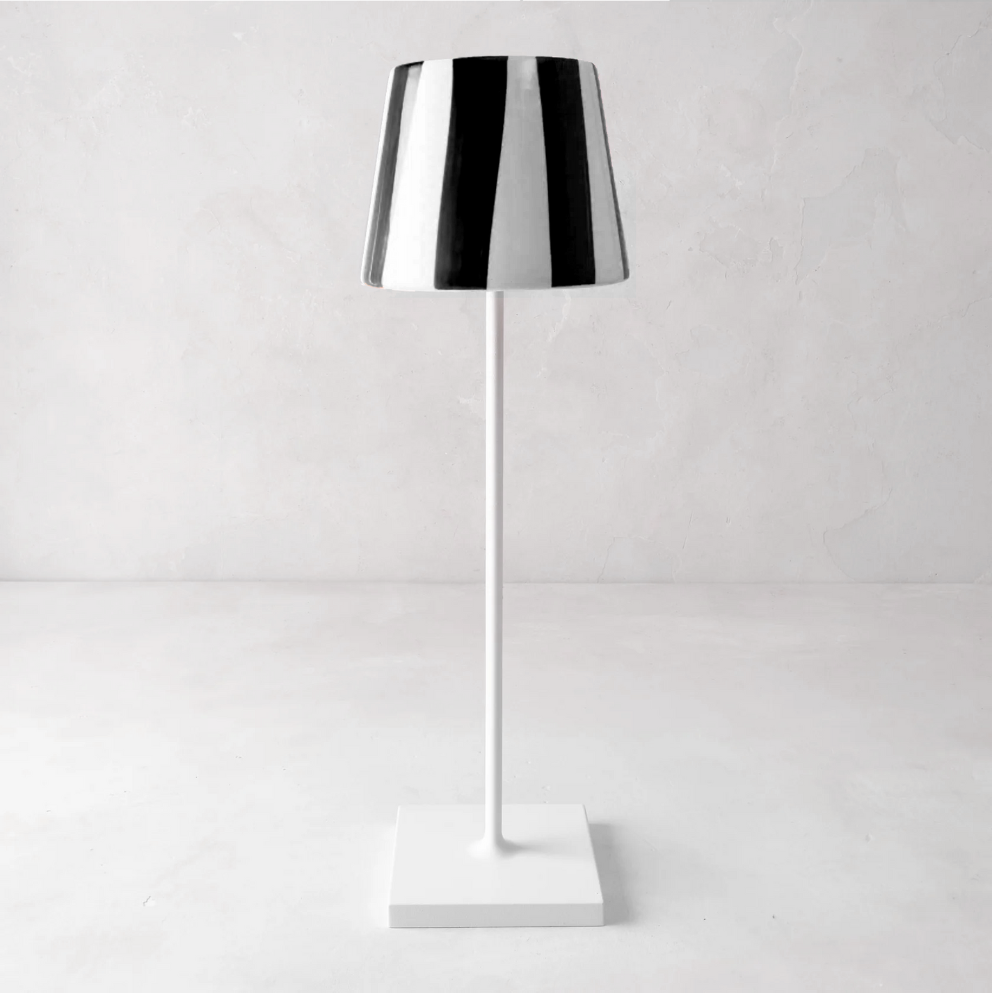 Black Stripe Removable Ceramic Lamp Shade - Hudson Grace