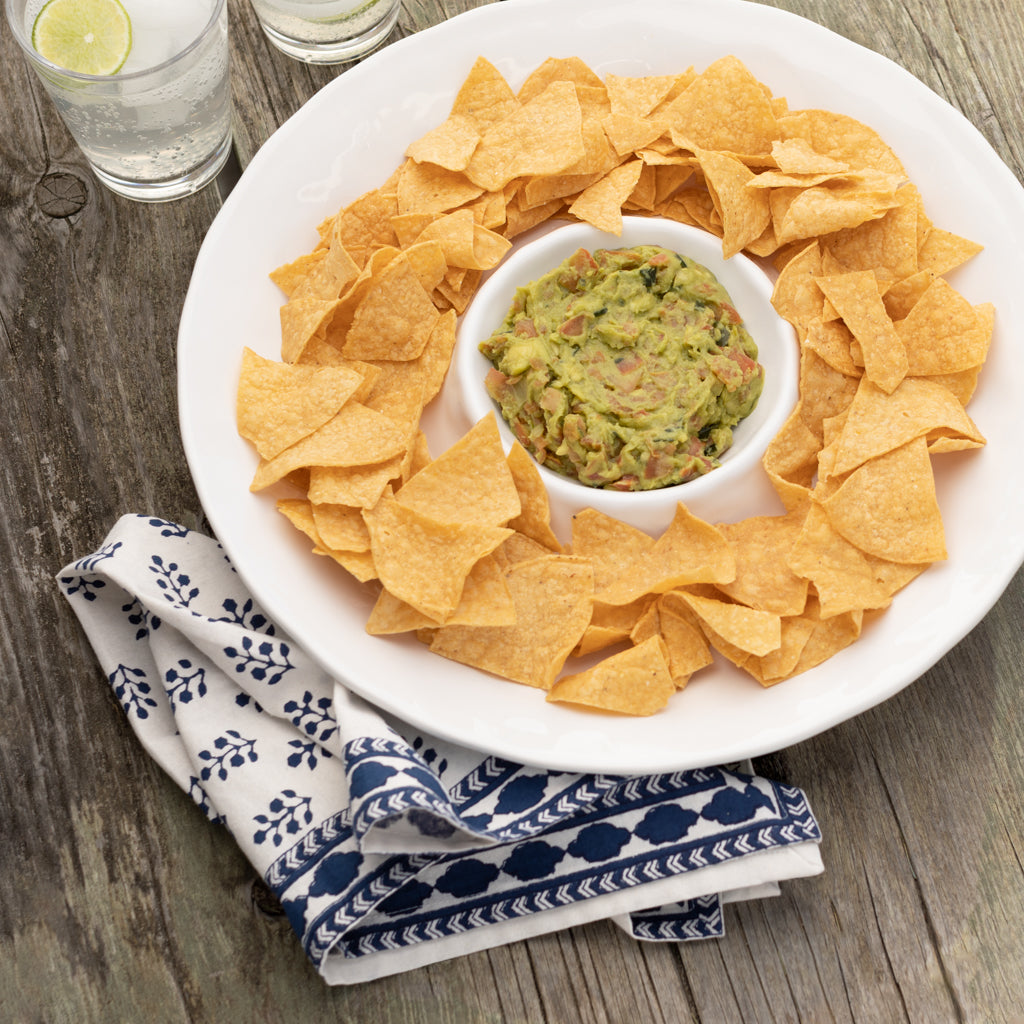 White Ceramic Chip and Dip Serving Platter - Hudson Grace