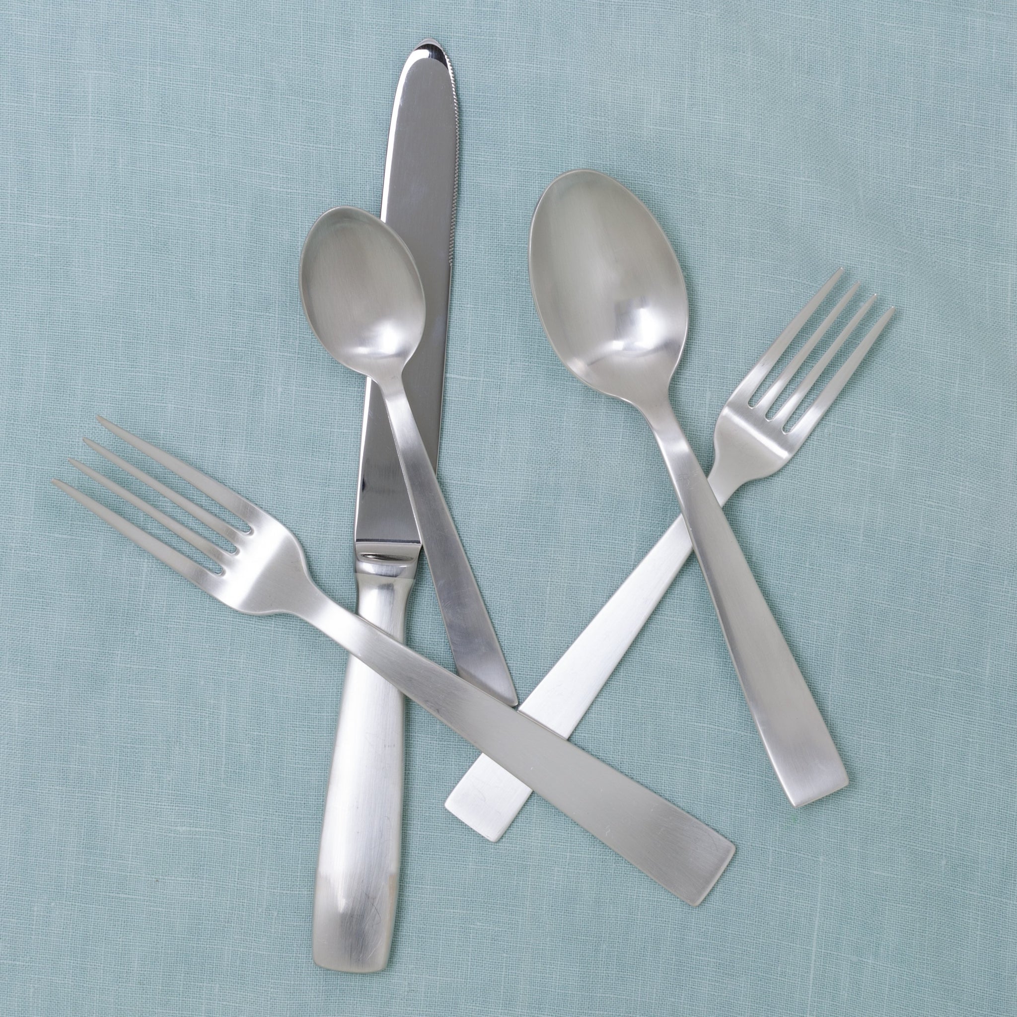 Gio Ponti Silverplate Satin 5-Piece Flatware - Hudson Grace - Hudson Grace