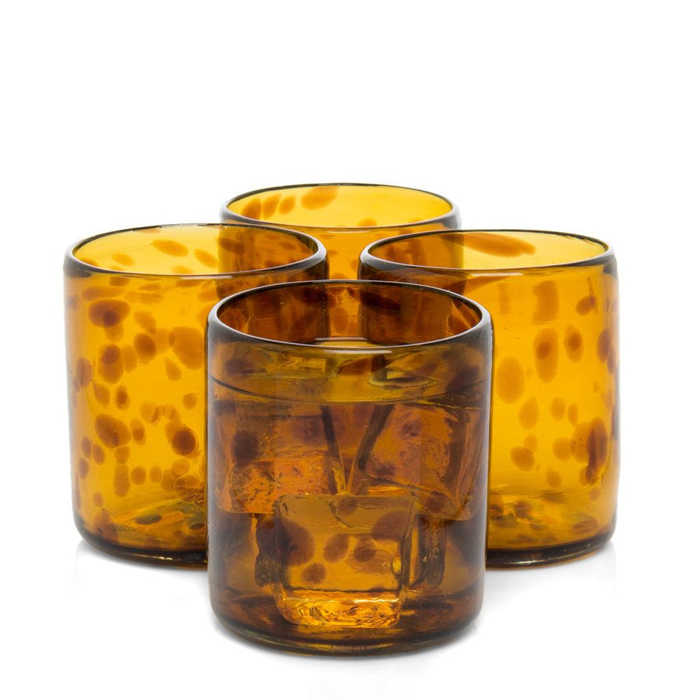 Handmade Tortoise Double Old-Fashioned Glass, 12 oz. - Hudson Grace